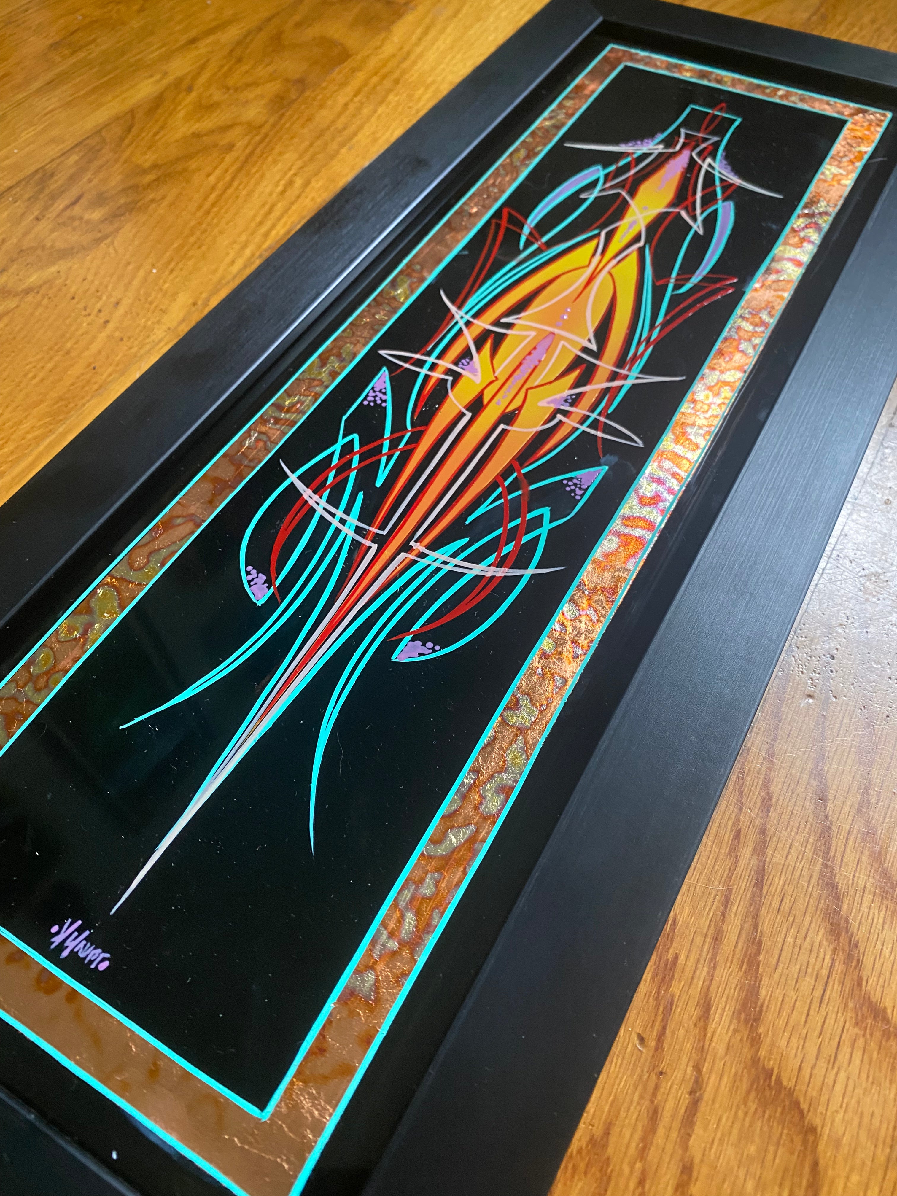 Pinstripe art panel: Sunburst – Khaupt Art